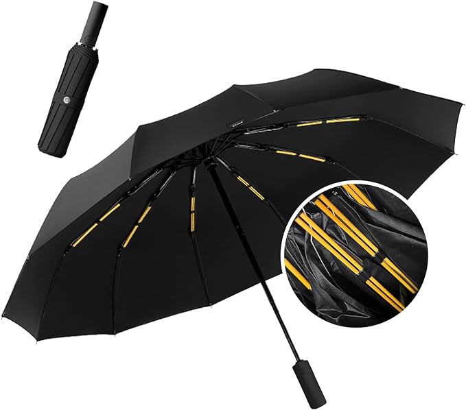 【耐風 撥水 遮光】傘尾骨は繊維材料を採用し、錆びにくく、しっかりした骨組みにより丈夫で壊れにくい耐風傘です！24骨の最新設計で、さまざまな悪天候を防ぎ、普通の折り畳み傘より風に強い設計で、強風を受けて万が一逆さに反しても傘を閉じる動作で簡...
