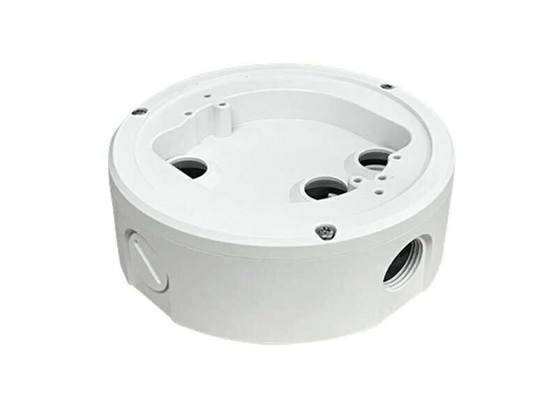 全方位カメラの設置を可能にするジャンクションボックスです。設置場所の建材によって通線が難しい場合、側面からケーブルを出すことができます。 【基本仕様】 ボディ素材 アルミニウム 使用場所 屋内外 外形寸法 約162（径）×60.5（高）mm...