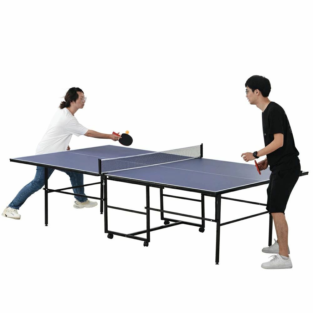 【多目的に便利な卓球テーブル 】国際規格サイズ OUTDOOR&amp;INDOOR 在宅娯楽・トレーニング 親子レクリエーション 会社の休憩スペース パーティーゲーム アウトドアレジャー 【一人打ちが可能】片方の天板を立てて、壁打ち練習が...