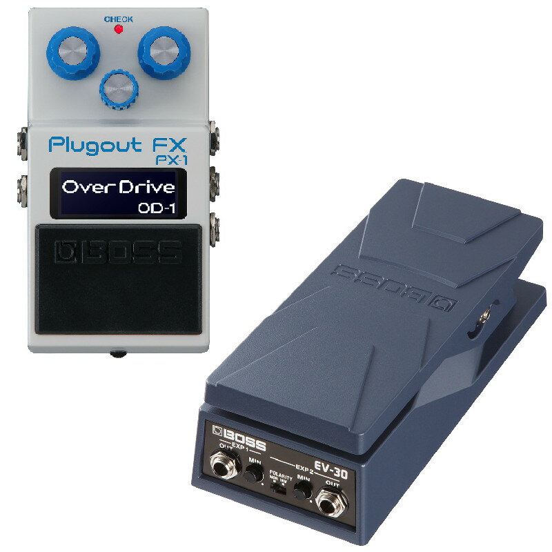 《セット内容》 ・BOSS PX-1 Plugout FX　x1 ・BOSS EV-30 DUAL EXPRESSION PEDAL　x1（TRSステレオケーブル付属） 各エフェクトのつまみを足でリアルタイムにコントロールできる EV-30...