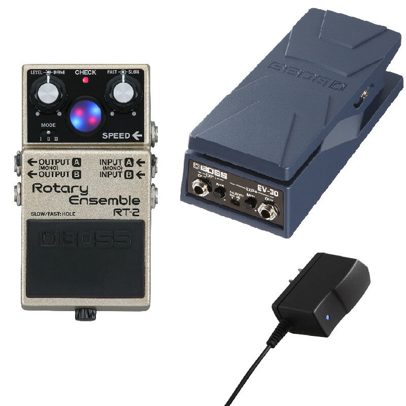 《セット内容》 ・BOSS RT-2 Rotary Ensemble ・BOSS EV-30 DUAL EXPRESSION PEDALx1（TRSステレオケーブル付属） ・PSA-100S2 純正アダプター 割り当てたパラメーターを足元で...