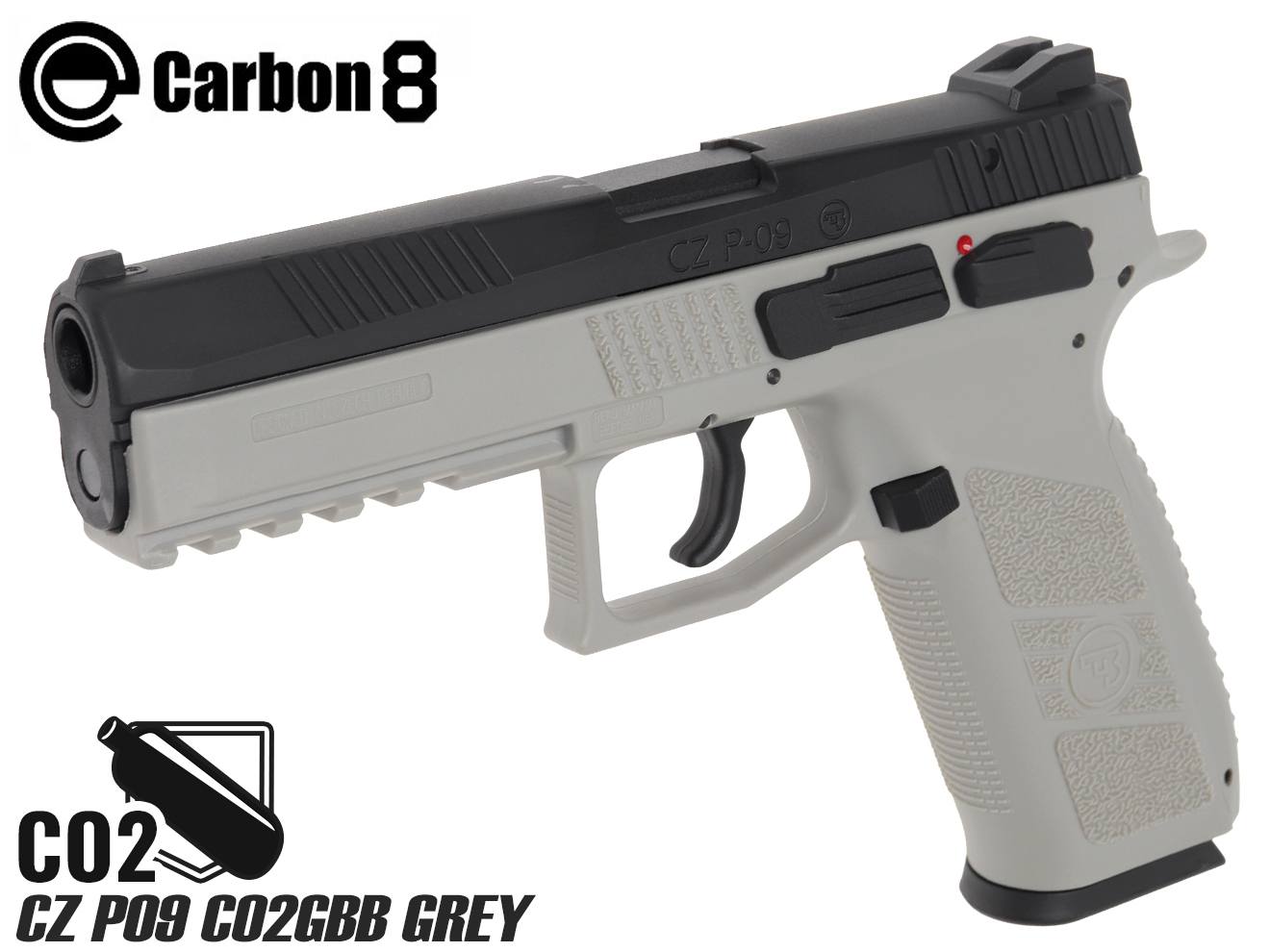 商品説明ITEM INFO新型V2チャンバーユニット＋Newデザインシリンダーでリニューアル！！Carbon8 CZP09 Precision version CO2 ブローバック フレーム Greyです。18歳以上対象のモデルになります。...