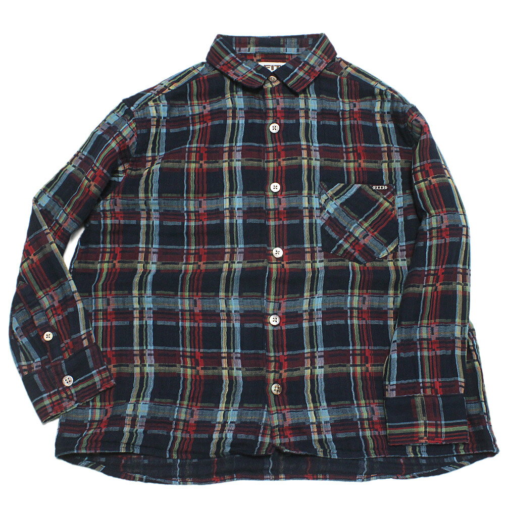 “フィス”の2ジュウオリチェック シャツ・FITHオリジナルの素材・ジャガード織機で織り上げた2重織りチェック・スラブ糸を使用し特有の表面感が魅力・軽く、ソフトな風いで着心地も◎・羽織としても便利でロングシーズン重宝する1枚綿100%メーカ...