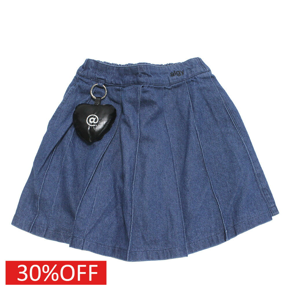 “アルジー”のチャーム付きプリーツスカパン・デニムとチェックの雰囲気の異なる2色・シーズンレスで使えるアイテム・ハーフゴムなのでショート丈のトップスとも◎・インナーパンツ付き・チャームは取り外し可能グレースカート部分　ポリエステル84%　レ...