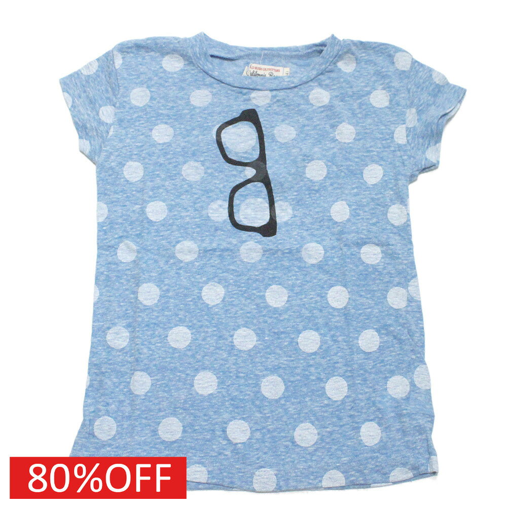 “ゴールドラッシュアウトフィッターズ”のDOT Tシャツ(GIRLS）・全体にドット柄をプリントした半袖Tシャツ・肌触りのいいコットン素材で着心地バツグン・濃淡のある杢糸を使用したムラのあるカラーが抜け感を演出・首元にはメガネのプリントをO...