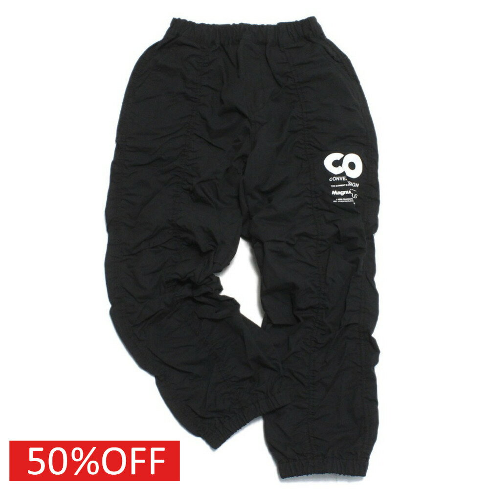 “コンベックス”のシャーリングパンツ・立体的なシャーリングが特徴的なパンツ・バックには贅沢にワッペンをレイアウト・ハリのあるナイロンコットン素材・ウエストは脱ぎ穿きしやすい総ゴム・両サイドにポケット付き本体　綿65%　ナイロン35%カーキ(...