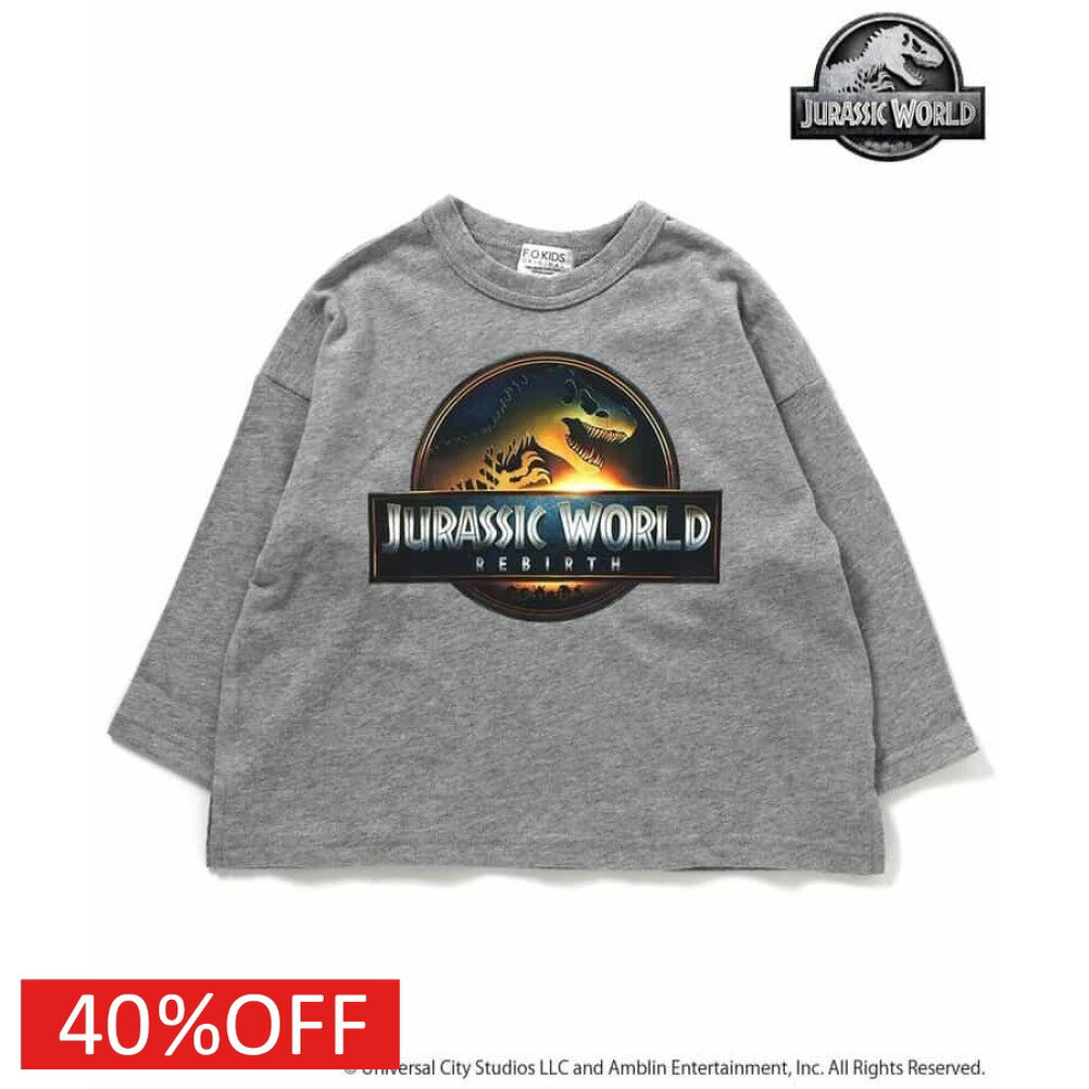“エフオーキッズ”のジュラシックワールド 長袖Tシャツ・2025年公開の「ジュラシックワールド/復活の大地」のグラフィック・新たな世界感が公開されたデザインで魅力・肌なじみの良いコットン素材を採用・キッズから大人までの豊富なサイズ展開・様々...