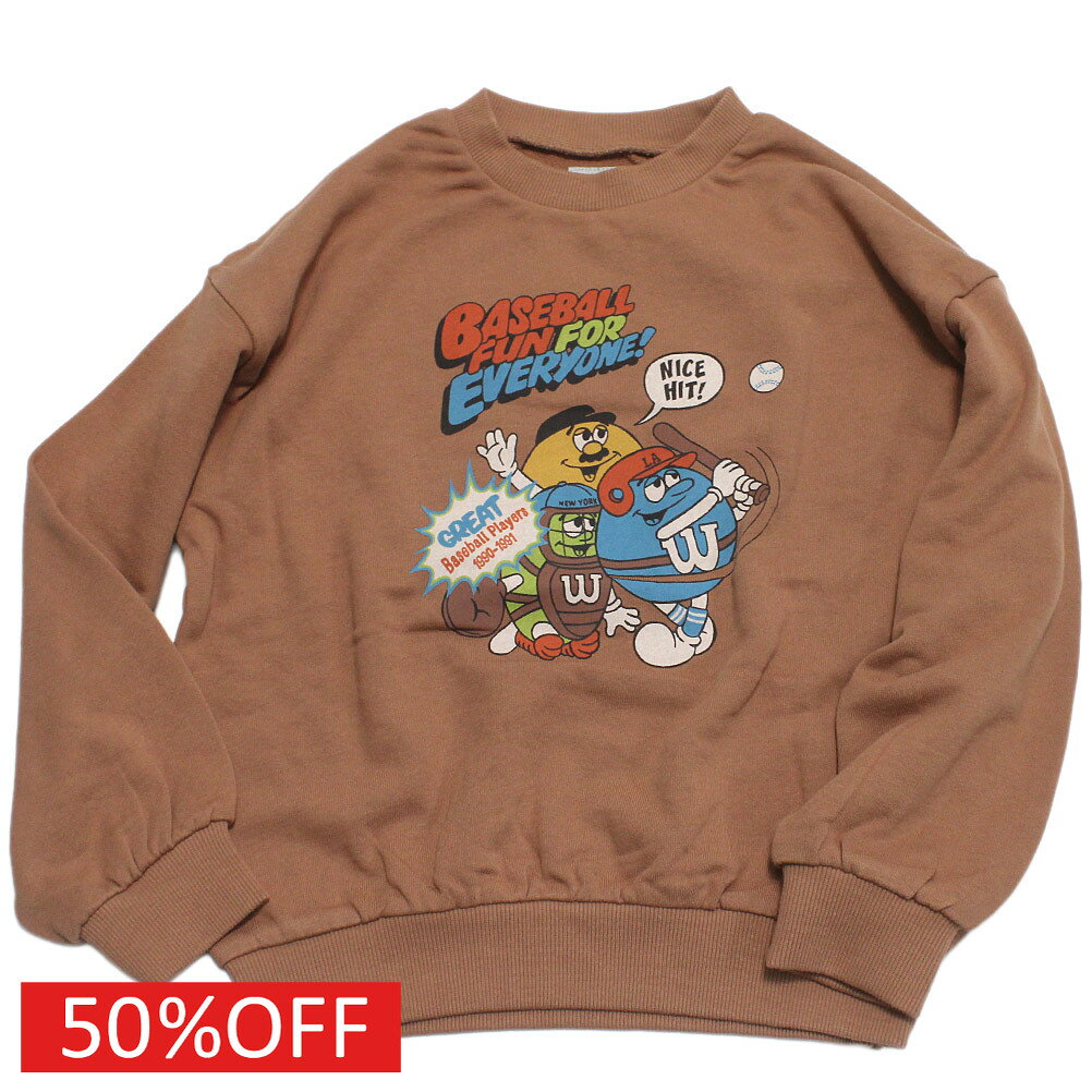 “オーシャン＆グラウンド”のBASEBALL　FUNプリントスウェット・ロングシーズン着用可能なウラ毛素材を採用・どこかで見たことがあるようなパロディデザイン・裾や袖はリブ仕様で日常使いにぴったり・ゆとりのあるシルエットで着心地◎・肌当たり...