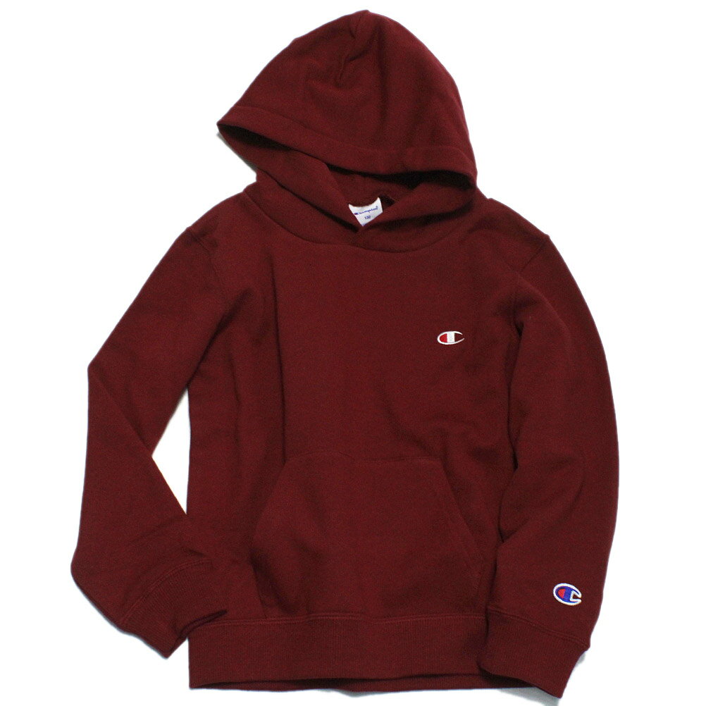 “チャンピオン キッズ”のHOODED スウェットシャツ・定番のCロゴスウェット・胸元と左袖に施されたブランドの刺繍ロゴがワンポイントに・快適な着心地のUSAコットン素材を使用・カンガルーポケット付き本体　綿100%リブ部分　綿95%　ポリ...