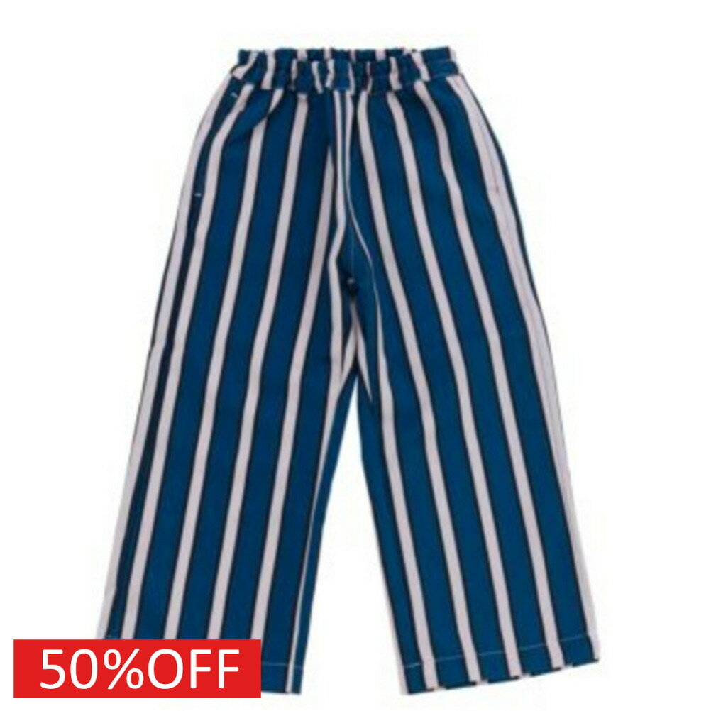 “オーシャン＆グラウンド”のドット＆ストライプワイドパンツ・定番のストライプと可愛らしいドットの2色展開・締め付け感のないゆったりシルエット・上品なツイル素材でカジュアルになりすぎない印象◎・フルレングス丈で着回し力も抜群ポリエステル100...