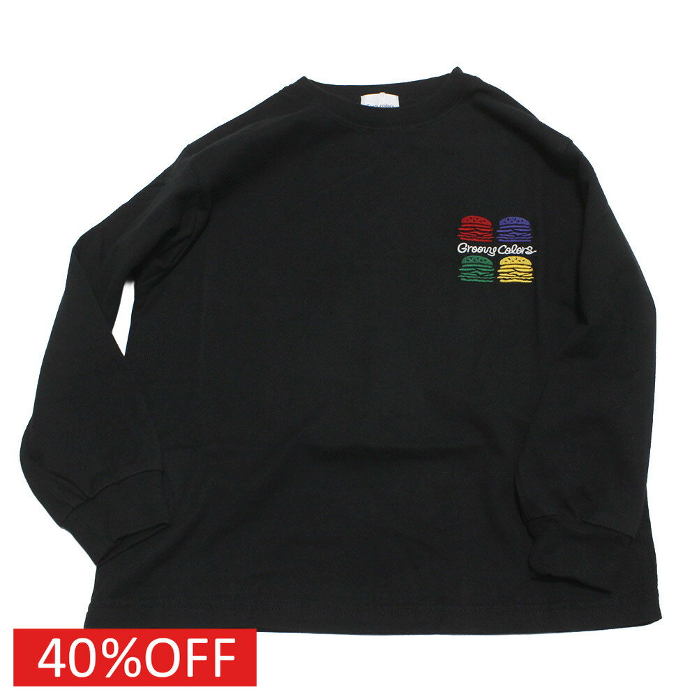 “グルーヴィーカラーズ”のテンジク GROOVY BURGERS L/S TEE・グルーヴィー定番のややゆとりのあるシルエット・左胸にカラフルなハンバーガーの刺繍をセット・存在感のあるバックプリントもポイント・40/2天竺素材で柔らかな着心...