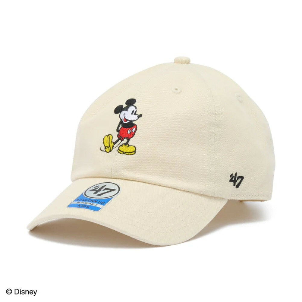 “フォーティーセブン キッズ”の’47 CLEAN UP DISNEY MICKEY CAP・ディズニーキャラクターをデザインしたシリーズ・コンパクトなミッキーマウスの刺繍をフロントに・柔らかいクラウンとカーブしたバイザーが特徴の定番シルエ...