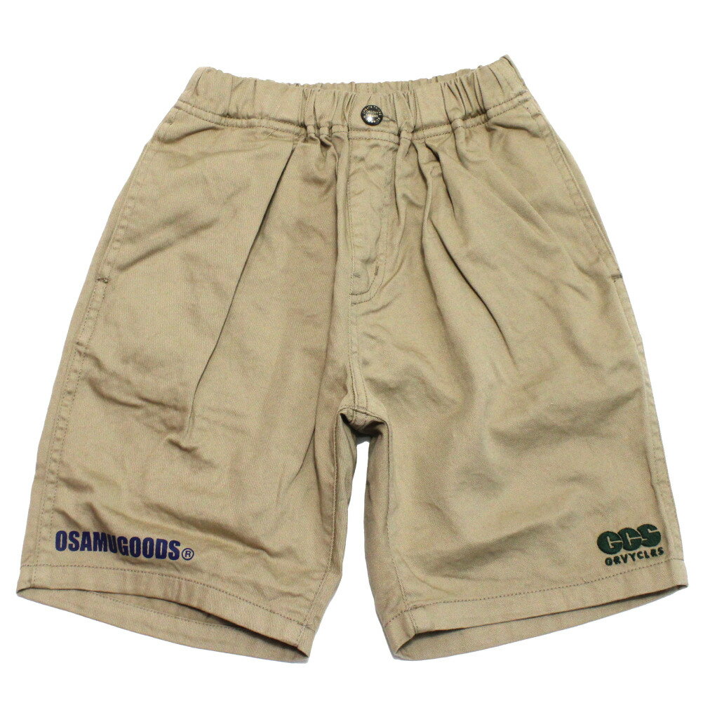 “グルーヴィーカラーズ”のツイル　OSAMU　GOODS　CITY　SPN・OSAMU GOODSとGROOVYのコラボ・定番シルエットのCITYショートパンツ・丈夫なコットン100%のツイル素材・裾にはGCSロゴの刺繍とOSAMU GOO...