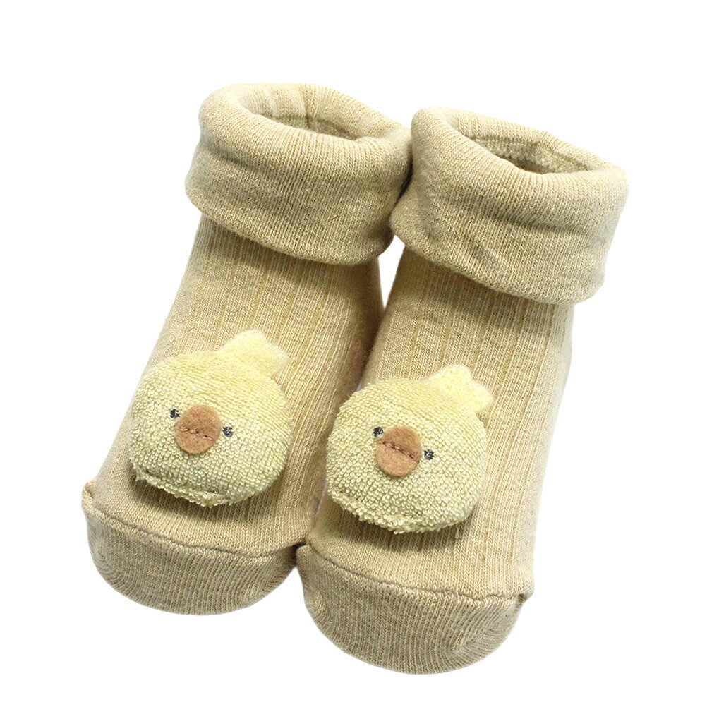 “モクモフ”のアニマルベビーソックス・立体的なアニマルモチーフがポイントのソックス・ベビーコーデのアクセントになるアイテム・履き口をくるっと折り返すことでフィット感UP・足裏には滑り止め付きHIY・DUC本体　綿73%　ナイロン22%　ポリ...