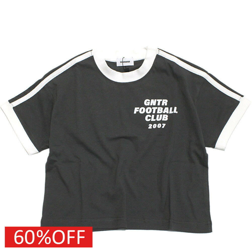 “ジェネレーター”のGRAB ラインTシャツ・肩のラインがスポーティーな半袖T・バックにはメッセージプリント・ゆったり着れるワイドシルエット・肌なじみのいい天竺素材を採用チャコールグレー(CG)　130cm / 21kg / L(130-1...