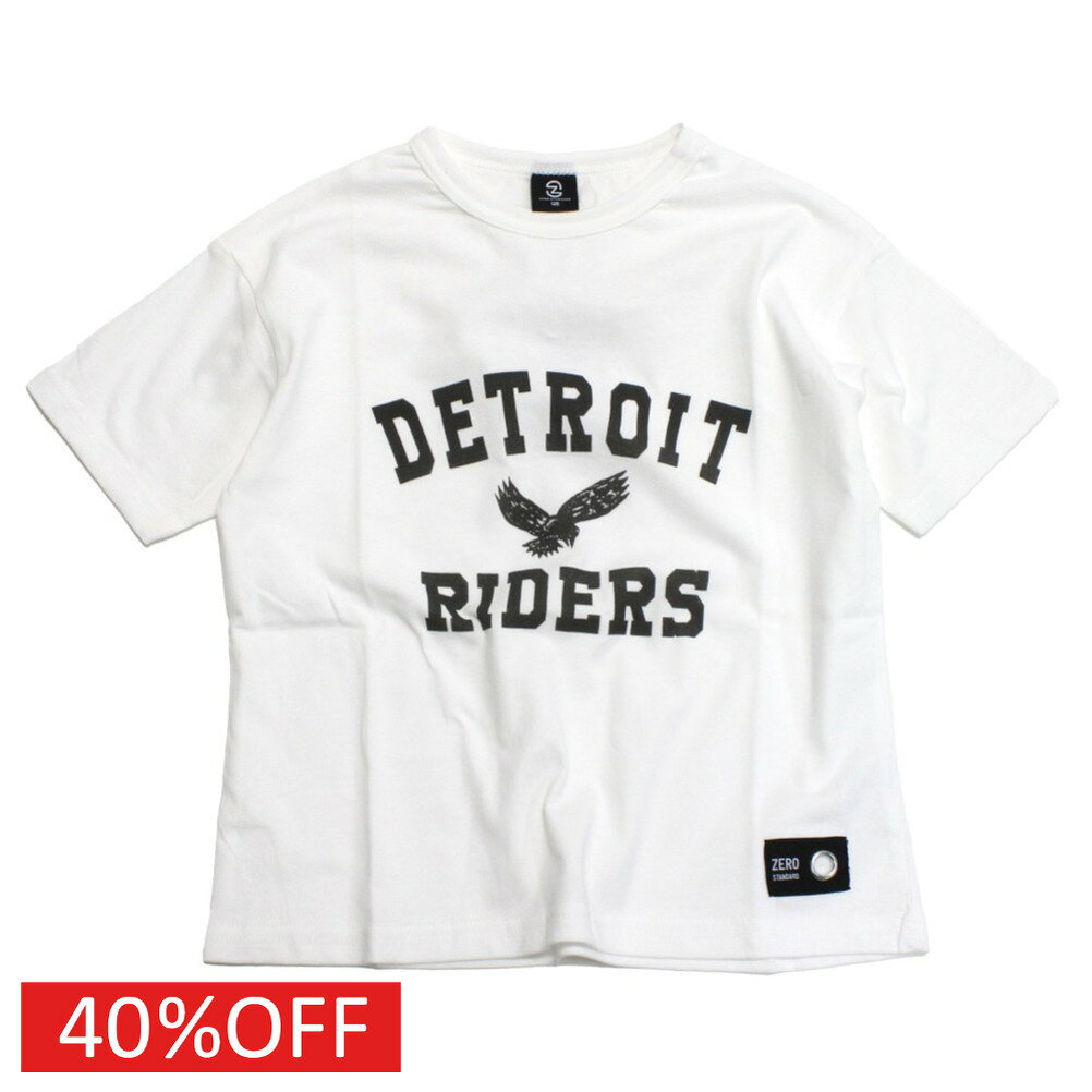 “ゼロスタンダード”のDETROIT RIDERS Tシャツ・着心地のいいコットン100%の天竺ボディ・着回しやすいグラフィックプリント・通学からお出かけまで幅広く活躍する1枚本体　綿100%リブ部分　綿95%　ポリウレタン5%イエロー(Y...
