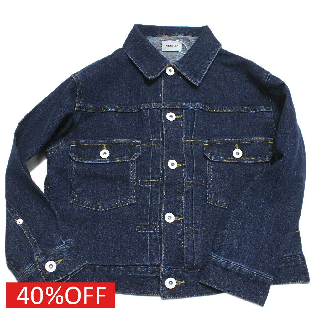 “アーチ＆ライン”のRE:DENIM DENIM ジャケット・伸縮性があり、着心地の良いデニムジャケット・生地はリサイクルデニム素材を使用・両サイドにはポケットをレイアウトし、機能面も◎・ボタンなどの付属にも細かくこだわった1着・セットアッ...