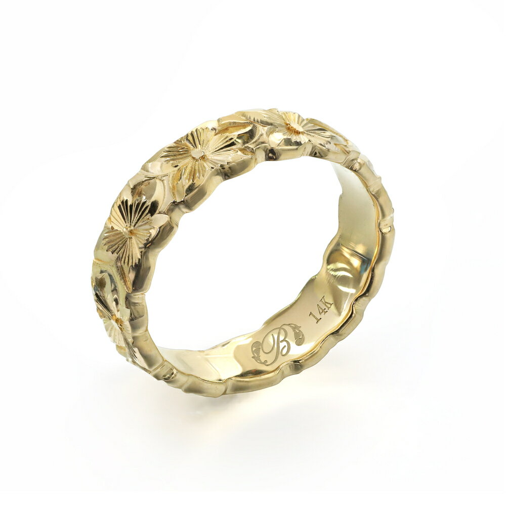 インフォメーションお問い合せ品番YB4D-A20商品名14Kイエローゴールド バレル 幅4mm 厚み2mm プルメリア カットアウト リングこちらはオーダーメイド商品です入金確認後に、ハワイの工房に製作を依頼する受注生産の商品です。ご注文後...