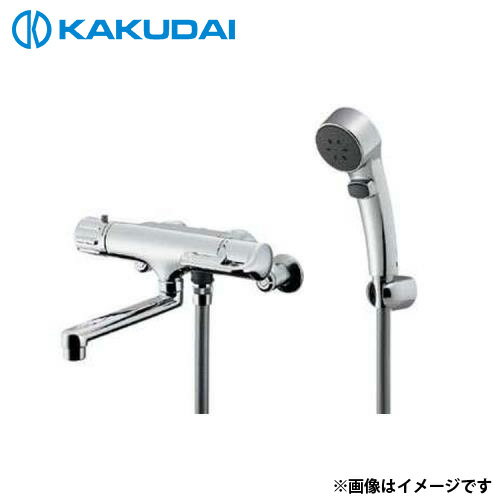 　カクダイ サーモスタットシャワー混合栓 (逆配管) 173-136K ■特長 ・ 湯水が逆の配管にそのまま取付けできます。通常配管には使用しないでください。 ・ カートリッジ：104-003 ・ 切替部：104-005 ・ スパウト：79...