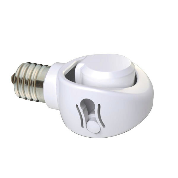 斜め付けダウンライトにLED電球を下向きに取り付けできる。 仕様 サイズ：73mm×38mm×30(mm) 重量：約30g 材質：ABS樹脂 生産国：中国
