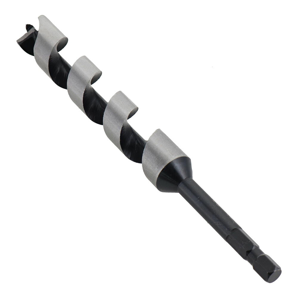 木材・合板・コンパネの穴あけに 商品情報 品番：TWK-24.0 刃径：24mm 全長：230mm 溝長：160mm 軸径：10mm(六角軸) 特長 ドリル刃先端が喰い込みの良いらせん状だから、素早く穴あけができる。 加工面の仕上げがきれい...