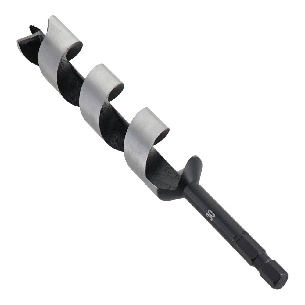 木材・合板・コンパネの穴あけに 商品情報 品番：TWK-30.0 刃径：30mm 全長：230mm 溝長：160mm 軸径：10mm(六角軸) 特長 ドリル刃先端が喰い込みの良いらせん状だから、素早く穴あけができる。 加工面の仕上げがきれい...
