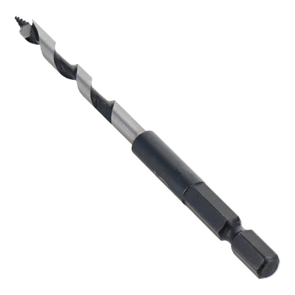 木材・合板・コンパネの穴あけに 商品情報 品番：TWS-5.0 刃径：5mm 全長：105mm 溝長：55mm 軸径：6.35mm(六角軸) 特長 ドリル刃先端が喰い込みの良いらせん状だから、素早く穴あけができる。 加工面の仕上げがきれい。...