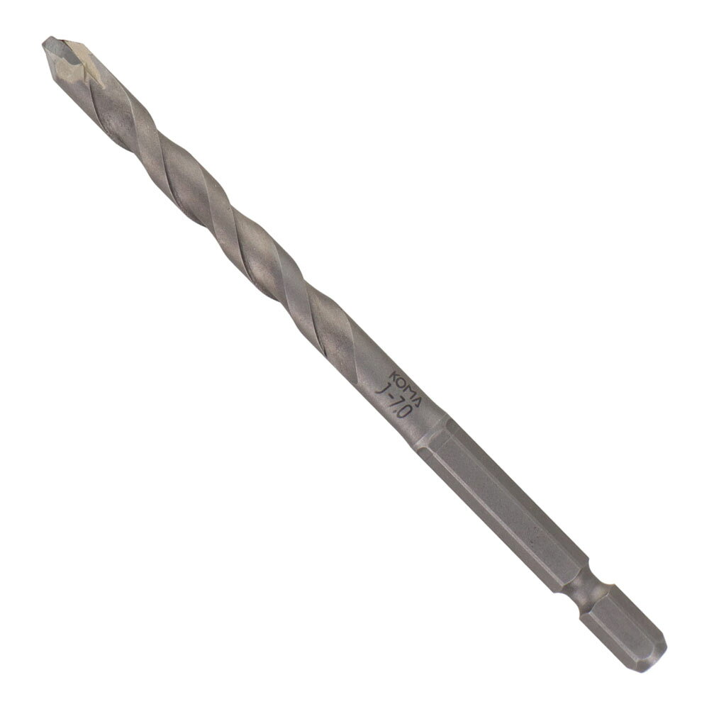 商品情報 品番：J-7.0 刃径：7.0mm 全長：120mm 有効長：65mm 特長 各種充電ドリルにワンタッチで装着。 インパクト、回転のどちらも可能。 シャンクから刃先まで一体形状の為、刃先のブレやビビりが無く、最適な穴あけが可能。 ...