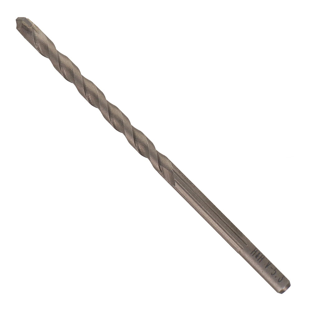 "スベリにくい"ドリルでスピーディーにコンクリートの穴あけ！ 商品情報 品番：V-5.3 刃径：5.3mm 全長：100mm 特長 ローレット軸加工によりチャック部のスリップが少ない。 ビットとドリル本体が一体化することにより、スピーディー...