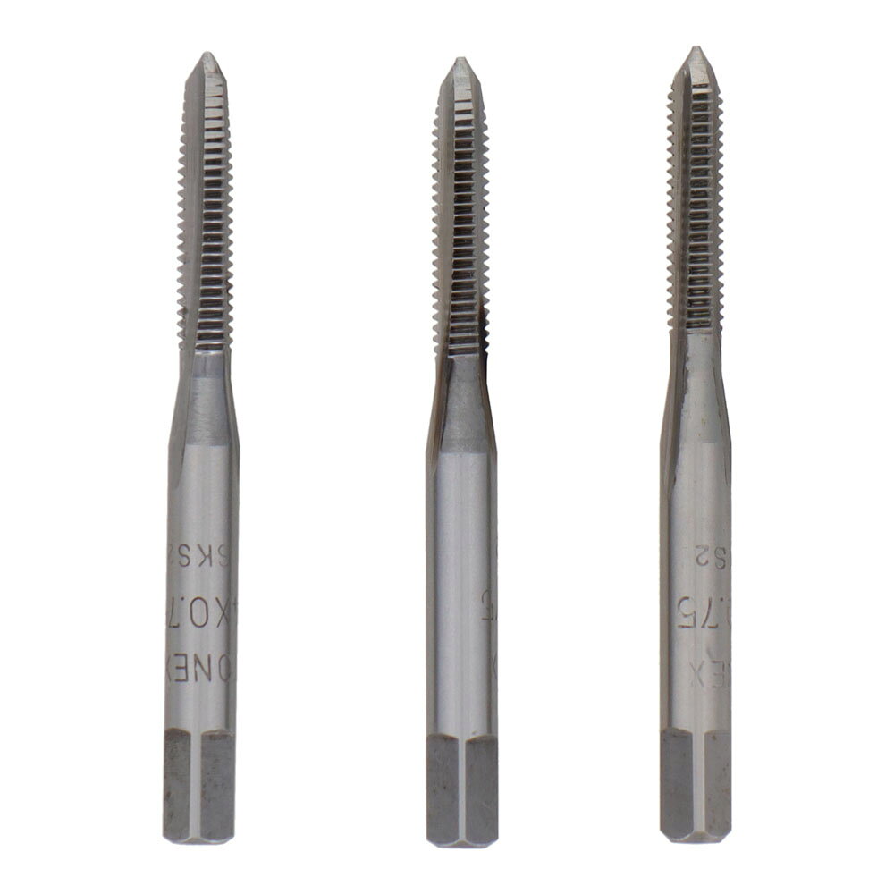 商品情報 品番：HT4S　0.75 全長：52mm ネジ部長さ：20mm シャンク径：5mm シャンク四角部幅：4mm 下穴ドリル径：3.3mm 特長 きれいなメネジが立てられます 仕様 一般鋼・真鍮・銅・アルミ材に使用可能 材質 SKS2...