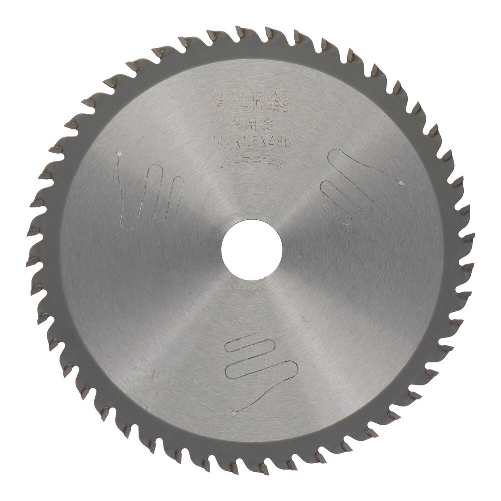 この1枚で多種の建材をキレイに静かに切断 商品情報 外径：147mm 刃厚：1.5mm 刃数：48P 穴径：20mm 特長 木質系・金属系・塩ビ・プラスチック系・ボード系用 ※厚さ3mm以上の鉄板は切断できません。 ※改良により予告なく形状...