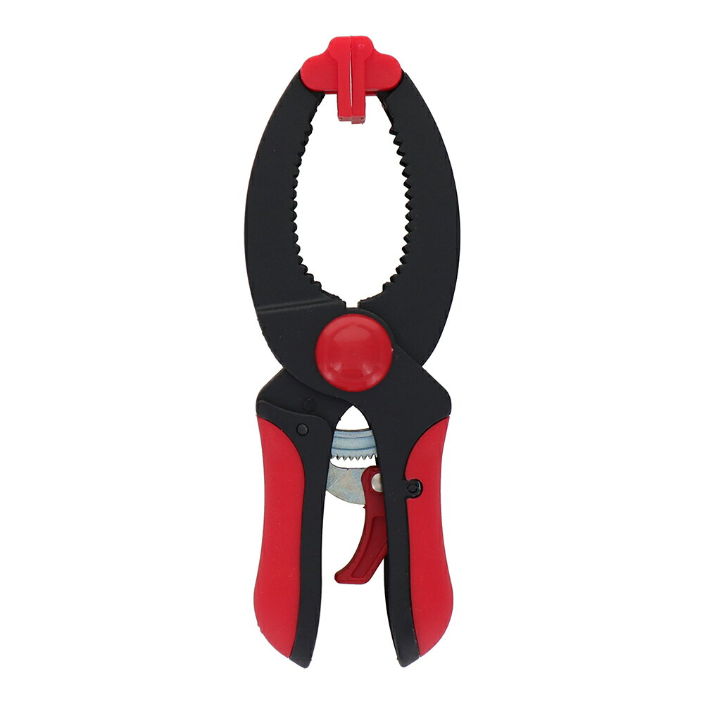 商品情報 品番：TR-RHC100 本体寸法（H×W×D）：H130×W45×D20mm 最大口開き：約40mm 重量：50g 特長 握るだけで簡単締め付け 固定強度の調整ができます。 材質 ナイロン ※改良により予告なく形状や仕様が変更に...