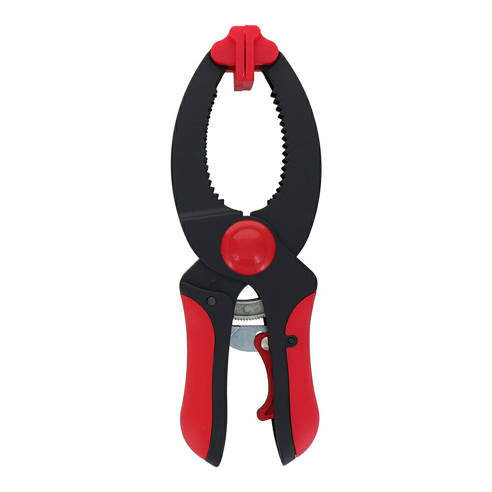 商品情報 品番：TR-RHC225 本体寸法（H×W×D）：H245×W83×D30mm 最大口開き：約70mm 重量：245g 特長 握るだけで簡単締め付け 固定強度の調整ができます。 材質 ナイロン ※改良により予告なく形状や仕様が変更...