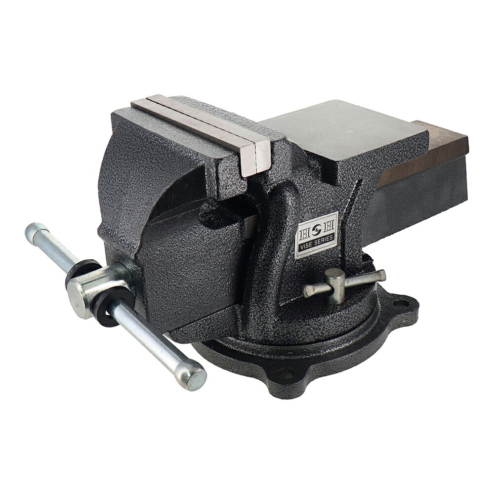 強靭な鋳鉄製！！360度回転盤付きで加工に便利！ 商品情報 品番：HRV-100 全長：285mm 口金幅：100mm 最大口開き：約90mm 口金の深さ：約56mm アンビル：62×62mm 重量：約5kg 仕様 強力タイプ アンビルが付...