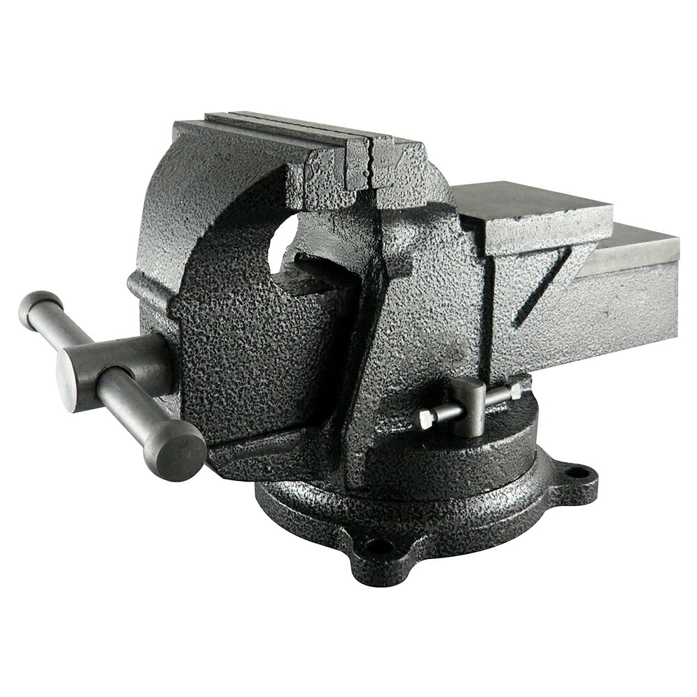 強靭な鋳鉄製！！360度回転盤付きで加工に便利！ 商品情報 品番：HRV-150 全長：400mm 口金幅：150mm 最大口開き：約125mm 口金の深さ：約75mm アンビル：96×85mm 重量：約15.5kg 仕様 強力タイプ アン...