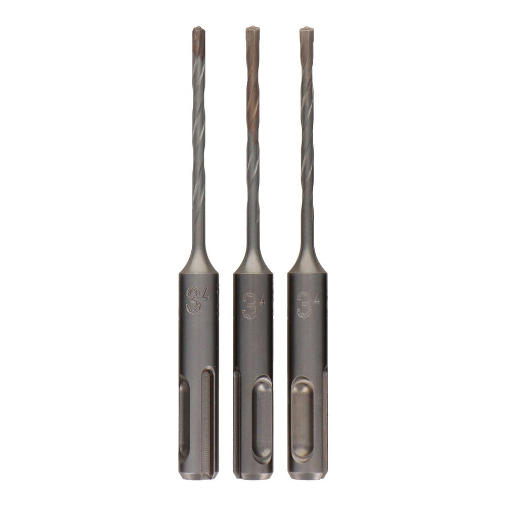 商品情報 品番：3PH-34 刃径：3.4mm 全長：110mm 有効長：50mm 特長 先端のポイントにより穿孔中の芯振れの発生が少なくなります。 独自のスパイラル計上により切粉の排出能力を向上。 用途 コンクリート ブロック モルタル ...