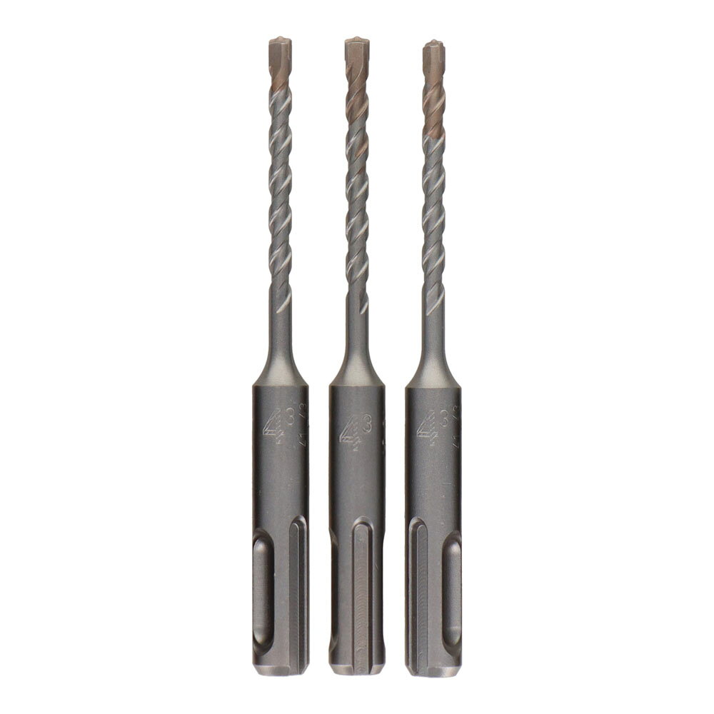 商品情報 品番：3PH-43 刃径：4.3mm 全長：110mm 有効長：50mm 特長 先端のポイントにより穿孔中の芯振れの発生が少なくなります。 独自のスパイラル計上により切粉の排出能力を向上。 用途 コンクリート ブロック モルタル ...