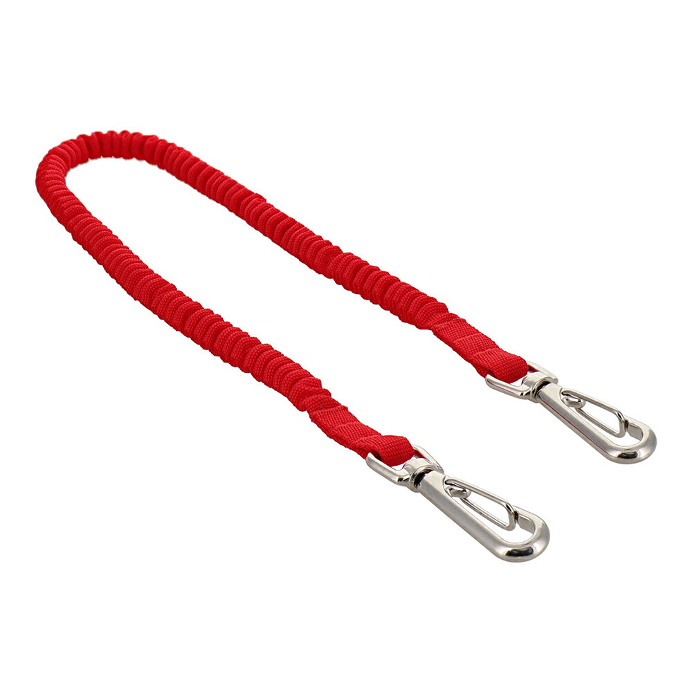 商品情報 品番：DT-ST-03RD カラー：レッド 使用荷重：1kg 全長：620mm 最大伸長：1340mm 特長 布製だから絡みにくい 撥水効果抜群 丈夫な材質 仕様 フック2個 材質 生地:ナイロン 金具:鉄 ※改良により予告なく形...