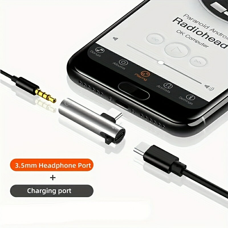 USB-C to 3.5mm オーディオ ヘッドホン アダプター & 充電器】2-in-1 USB-C HiFi DAC 急速充電 ヘッドホン 23 Ultra/S22+/A53/Note 20 Pixel 7/7Pro/6/6Pro/5に...