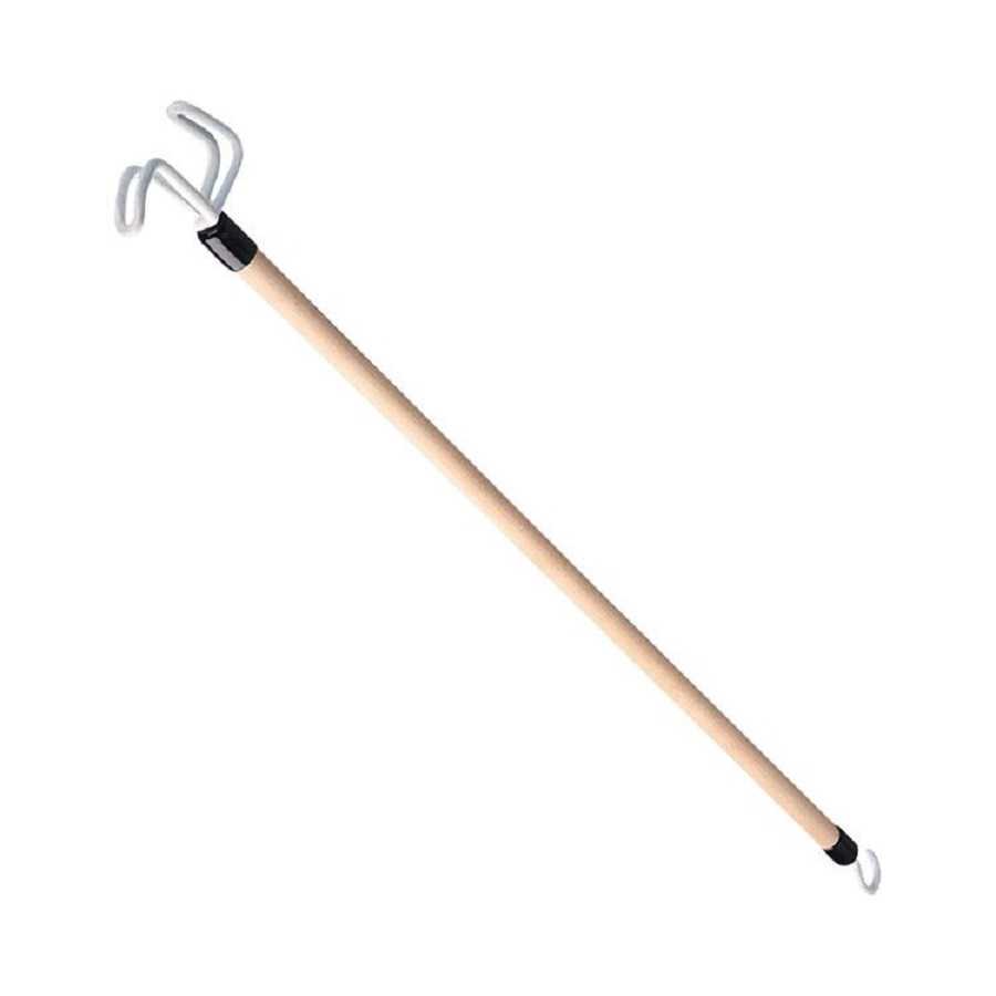 ・服を着る、カーテンを引く、物を取るなどどこでも使える万能型。 ●サイズ／長さ約69cm ●重さ／約120g ●材質／シャフト：木、ヘッド：スチール（ビニールコーティング）