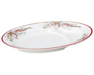 ・商品番号：s0044-0141 ・サイズ（約）：23.5×17.2×2.5cm ・商品画像の小物はイメージです。商品には含まれません。 【中華食器/プラター（楕円皿）/プラター 20cm〜30cm】【カラー：ホワイト系/レッド系】【形状：...