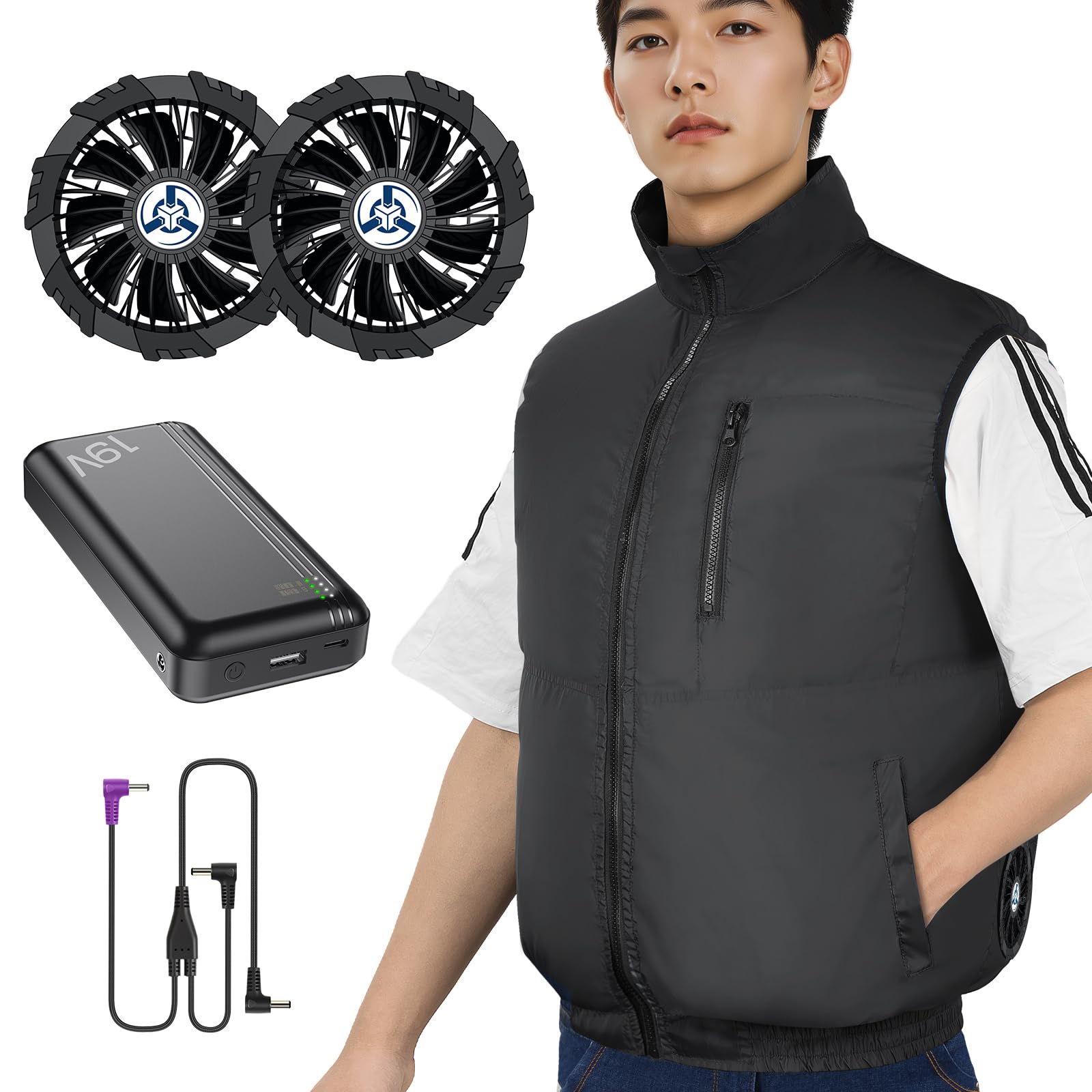 ・型番:P-KB12 ・サイズ:2XL ・カラー:ブラック ・モーター:日本製ブラシレスモーター ・回転速度:最大8000rpm ・モーター耐久性:20,000時間 ・ファンの羽根:9枚 ・電圧:最大19V ・バッテリー容量:30,000m...