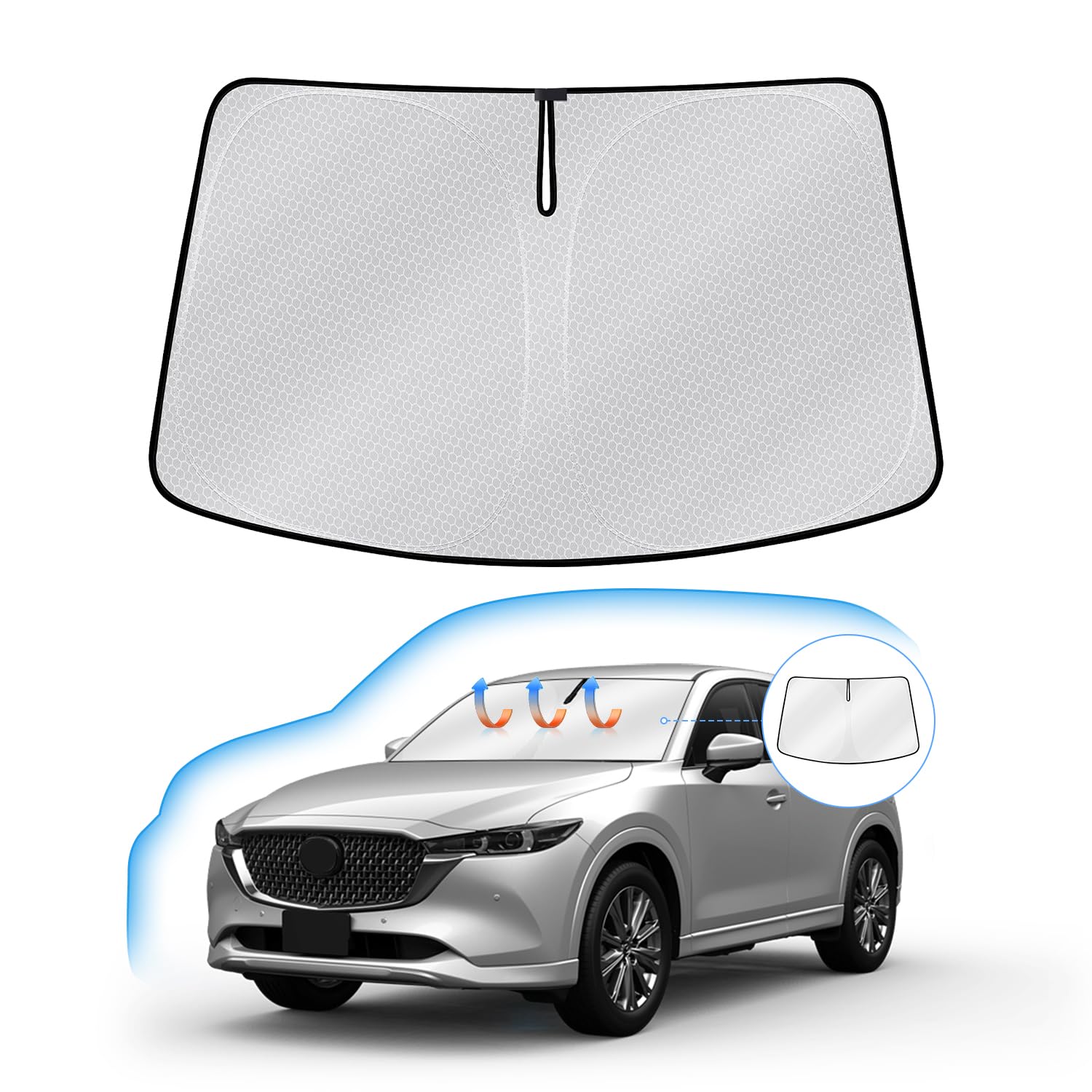 ・適合車種:マツダ CX-5 KF系 (KFEP/KF5P/KF2P型) ・年式:2017年2月-現行 ・素材:多層アルミメッキ、厚手ポリプロピレン不織布 ・設計:ハニカム設計 ・機能:UVカット、遮光、断熱、車内温度最大15℃以上緩和 ・...