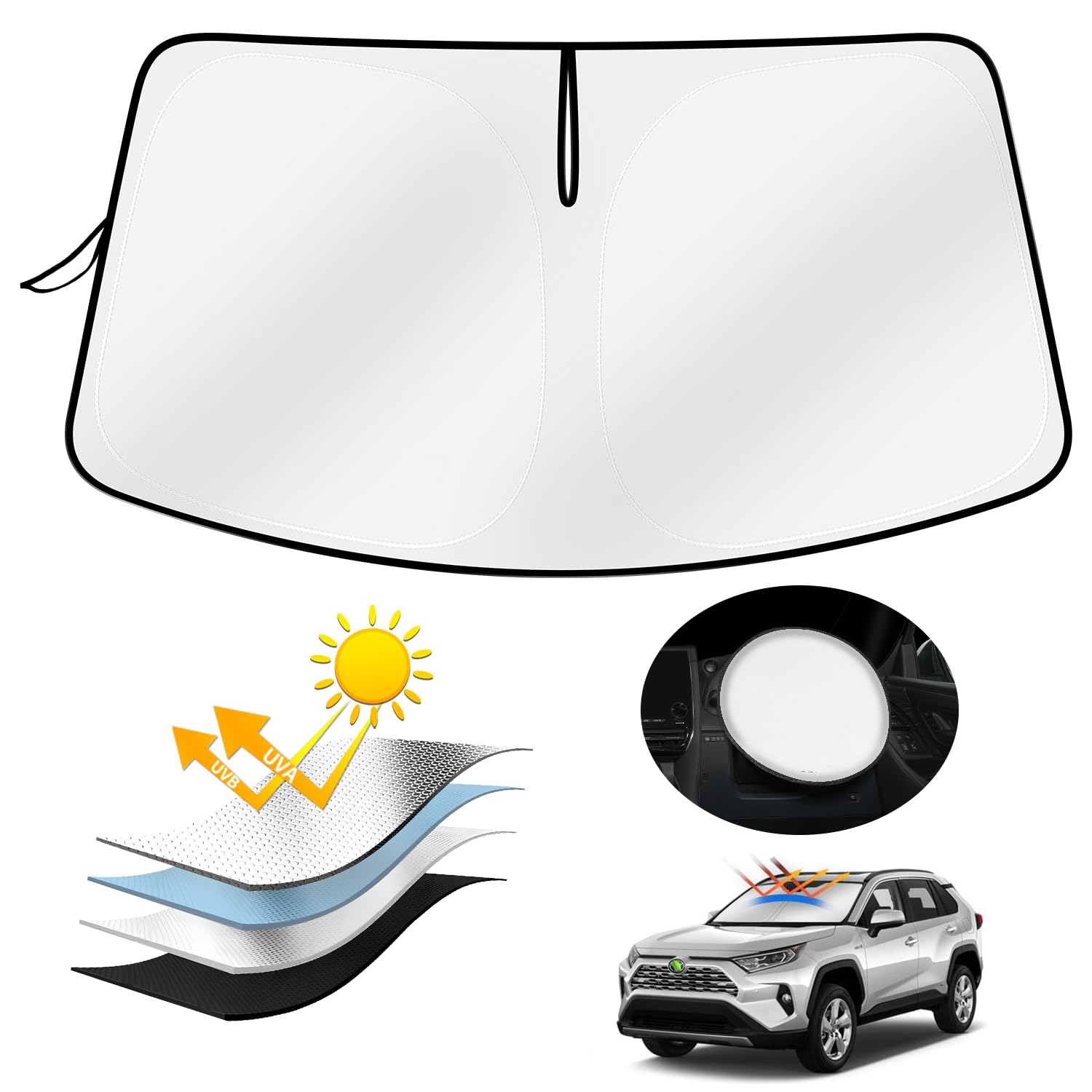 ・適合車種:トヨタ RAV4 50系 (MXAA52 / MXAA54 / AXAH52 / AXAH54)、トヨタ RAV4 PHV 50系 (AXAP54-ANXMB / AXAP54-ANXGB) ・構造:高密度生地4層構造 (アルミ...