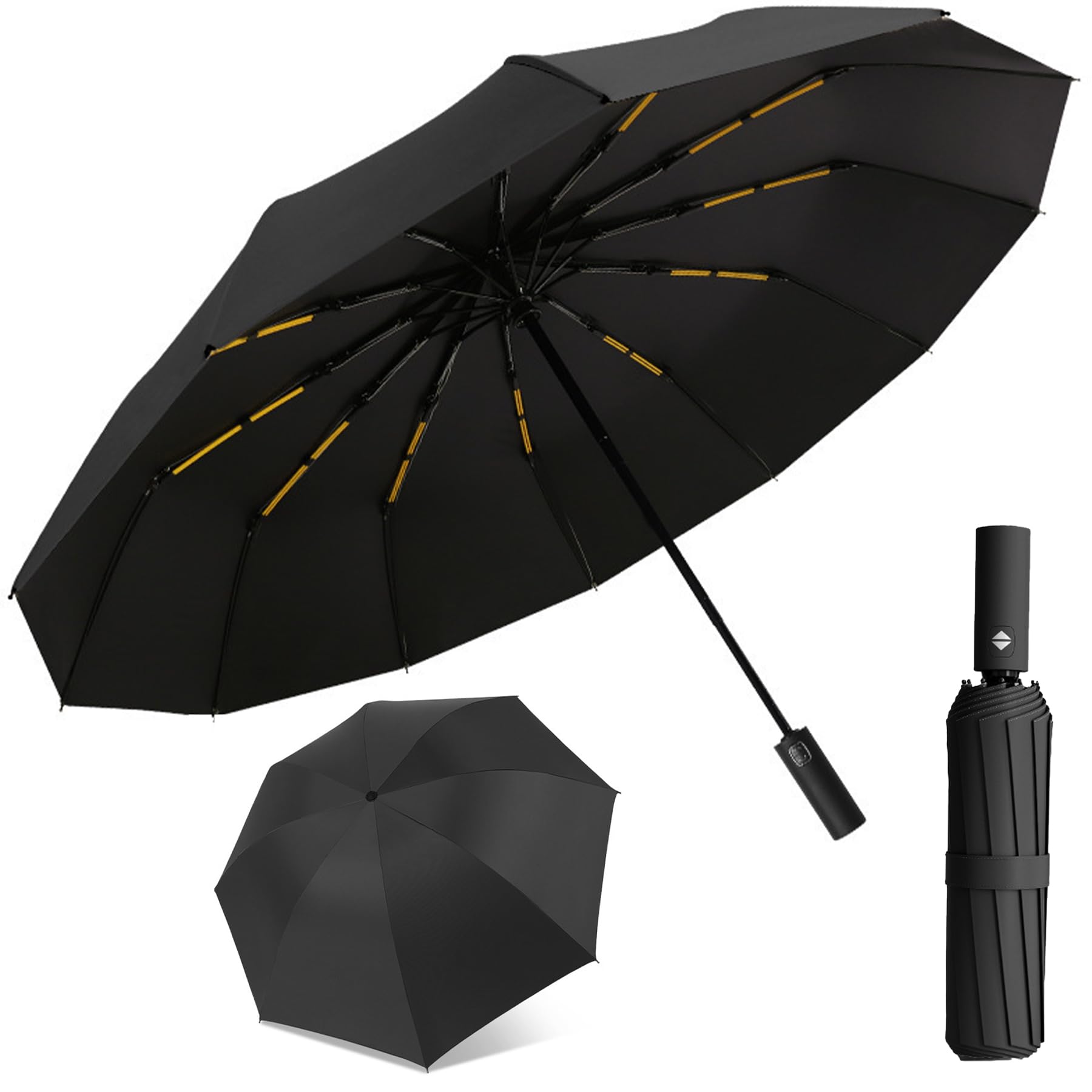 ・UVカット率:100% ・遮光率:99.9% ・重量:約280g ・直径:約96cm ・機能:ワンタッチ自動開閉、晴雨兼用、遮熱、耐風、撥水加工