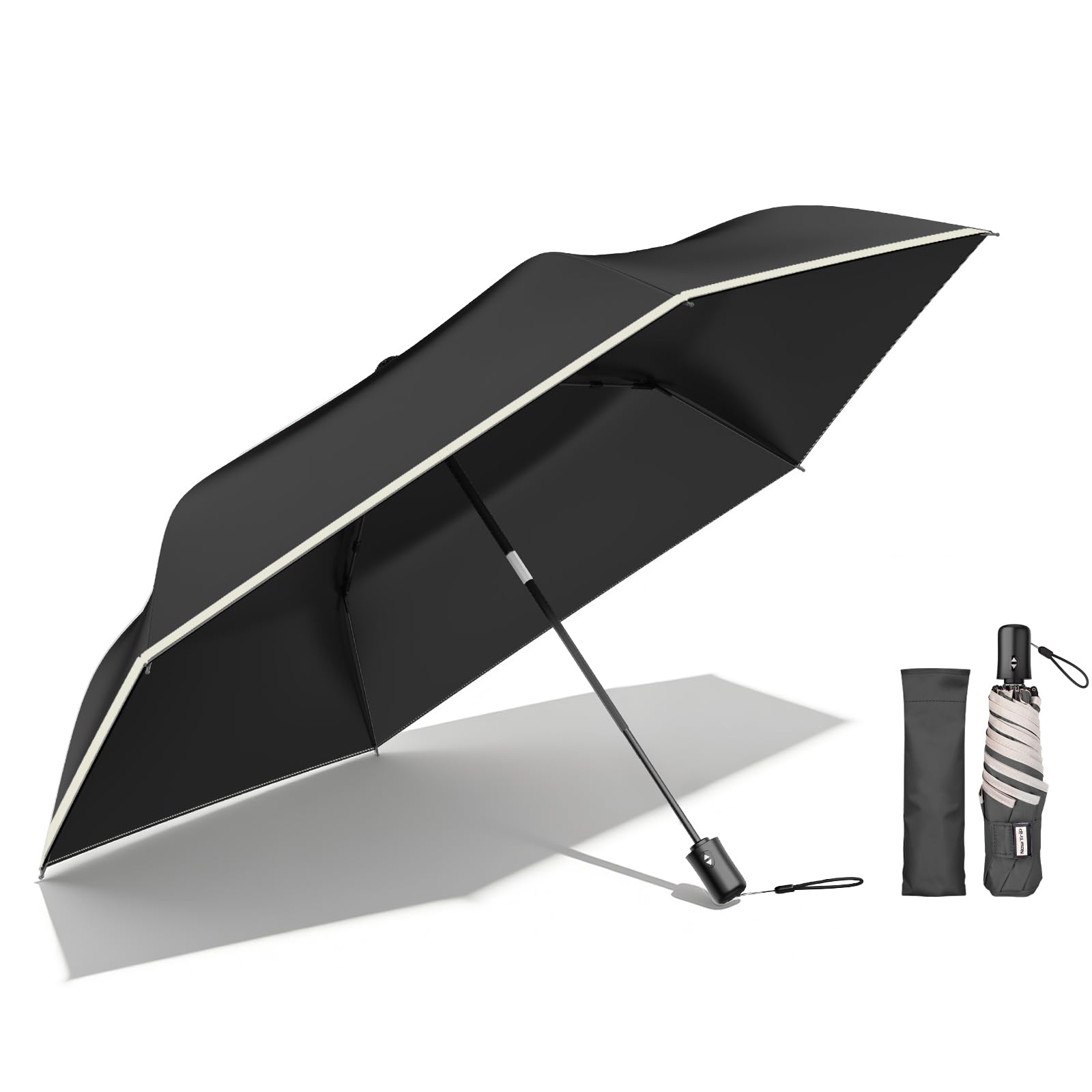 ・重量:約185g198g ・遮光率:100% ・UVカット率:99.9%以上 ・UPF:50+ ・傘の弧長:約100cm ・温度上昇抑制:最大約18℃ ・折りたたみ時サイズ:長さ約23.5cm×厚さ約4cm ・骨の数:6本 ・開閉方式:ワ...