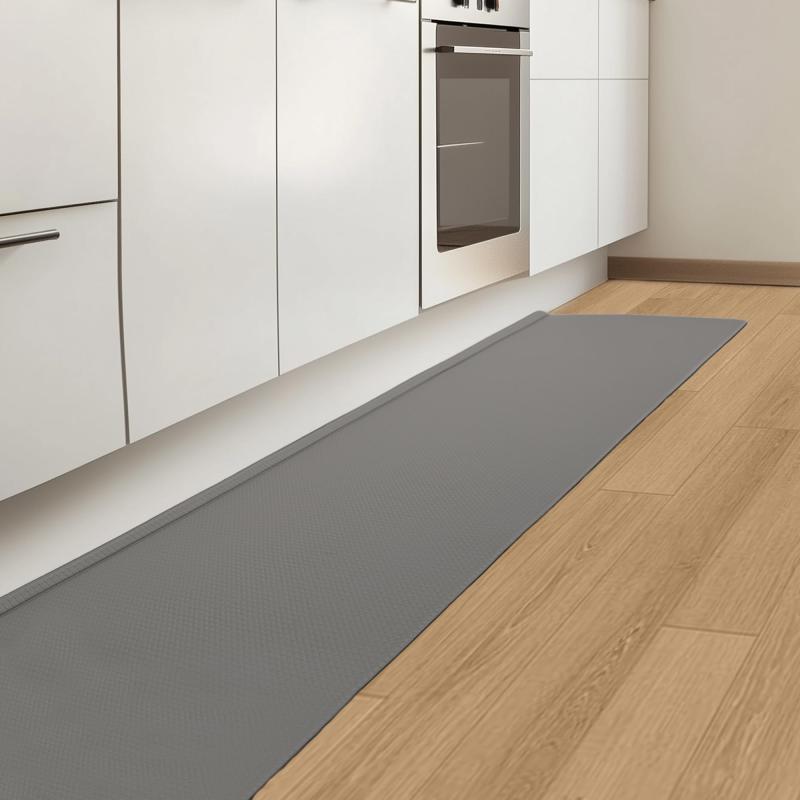 DIHACOZ キッチンマット 拭ける【L型を革新-隙間防汚対策】低反発 滑り止め 防音 防水 6mm 分厚 PVCマット 洗える い北欧 おしゃれ 高級L型構造 – 最強の革新進化——業界初の革新的L型設計で、キッチンマットはついに新次元...