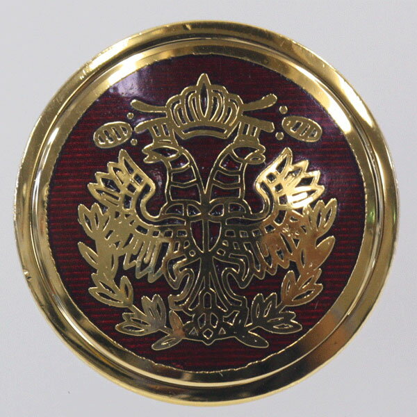 ☆ メタルボタン ☆Metal Buttonハンドメイド（手作り 手芸 釦の付け替え）などにいかがでしょうか サイズ 21mm入数 1個カラー RED/G釦穴形状 裏足付素材 七宝/真鍮染色 不可日本製メール便発送 可 （配達日時指定不可）...