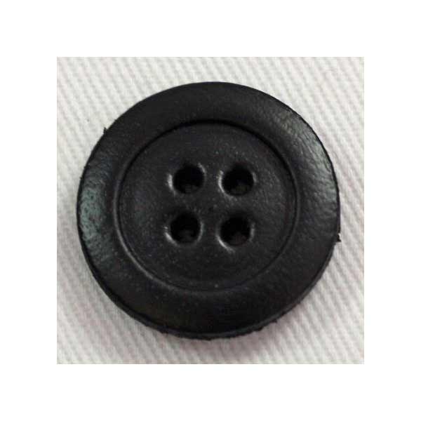 ☆ 本革・レザーボタン ☆ LEATHER BUTTONハンドメイド（手作り 手芸 釦の付け替え）などにいかがでしょうか サイズ 25mm入数 1個カラー 5 黒釦穴形状 表四つ穴素材 本革染色 不可 日本製 天然素材のため 色・光沢のバラ...