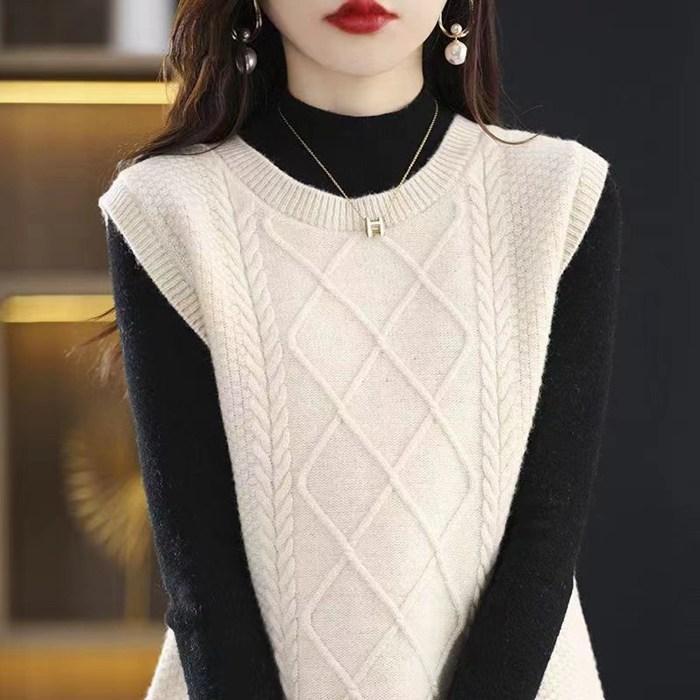 ニットベスト レディース トップス 無地 クルーネック 女性 ノースリーブ セーター Uネック コーデ カジュアル 女性 おしゃれ ファッション 春 秋冬新作素　材ポリエステルサイズFカラーベージュ、グレー、ブラック、キャメルご注意◆商品写...